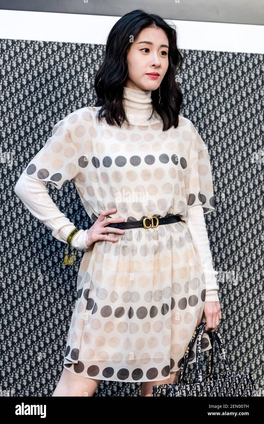 Chinese singer Zhang Bichen or Diamond Zhang attends an opening ...