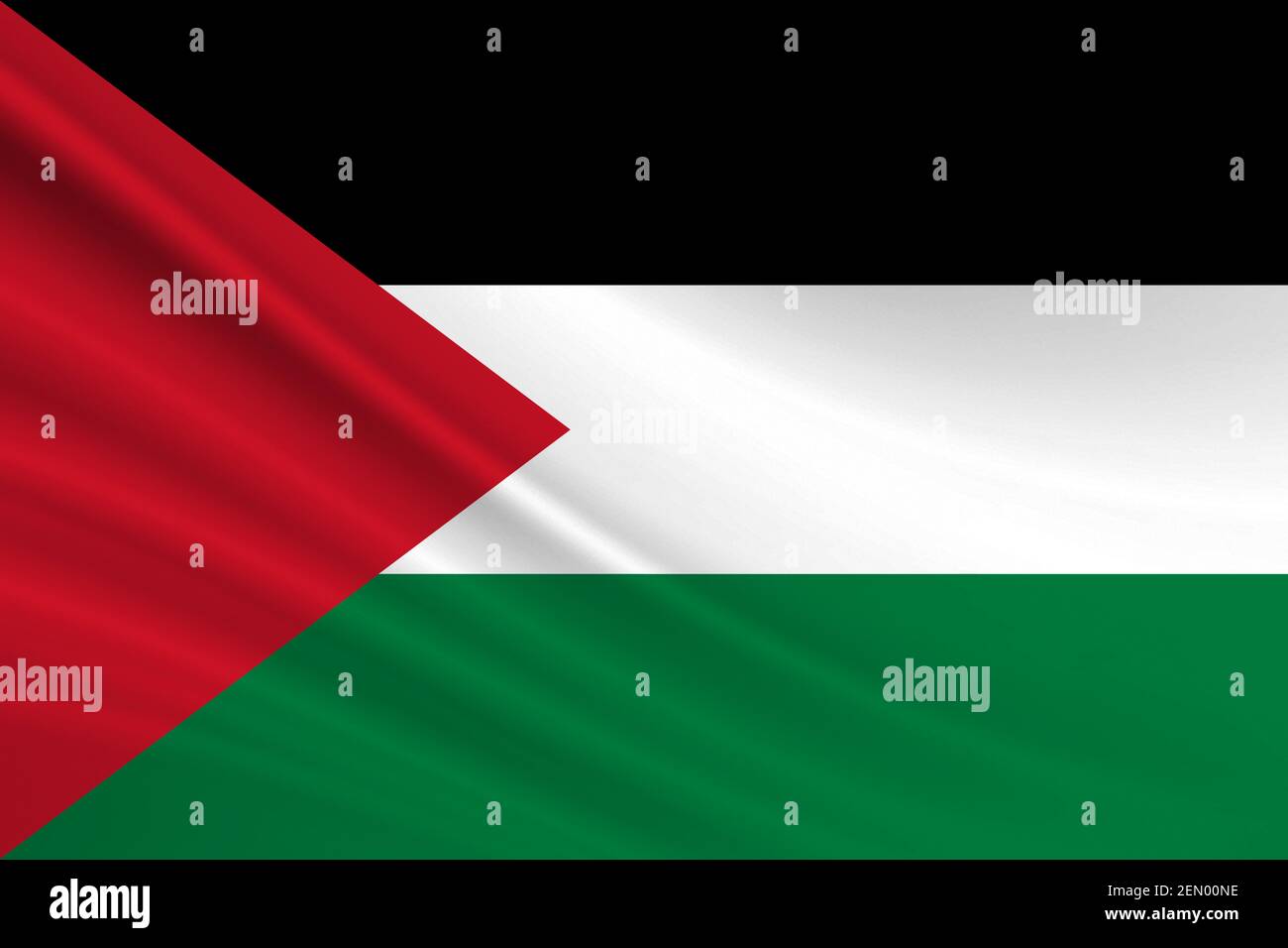 Flag of Palestinian state. Fabric texture of the flag of Palestinian ...