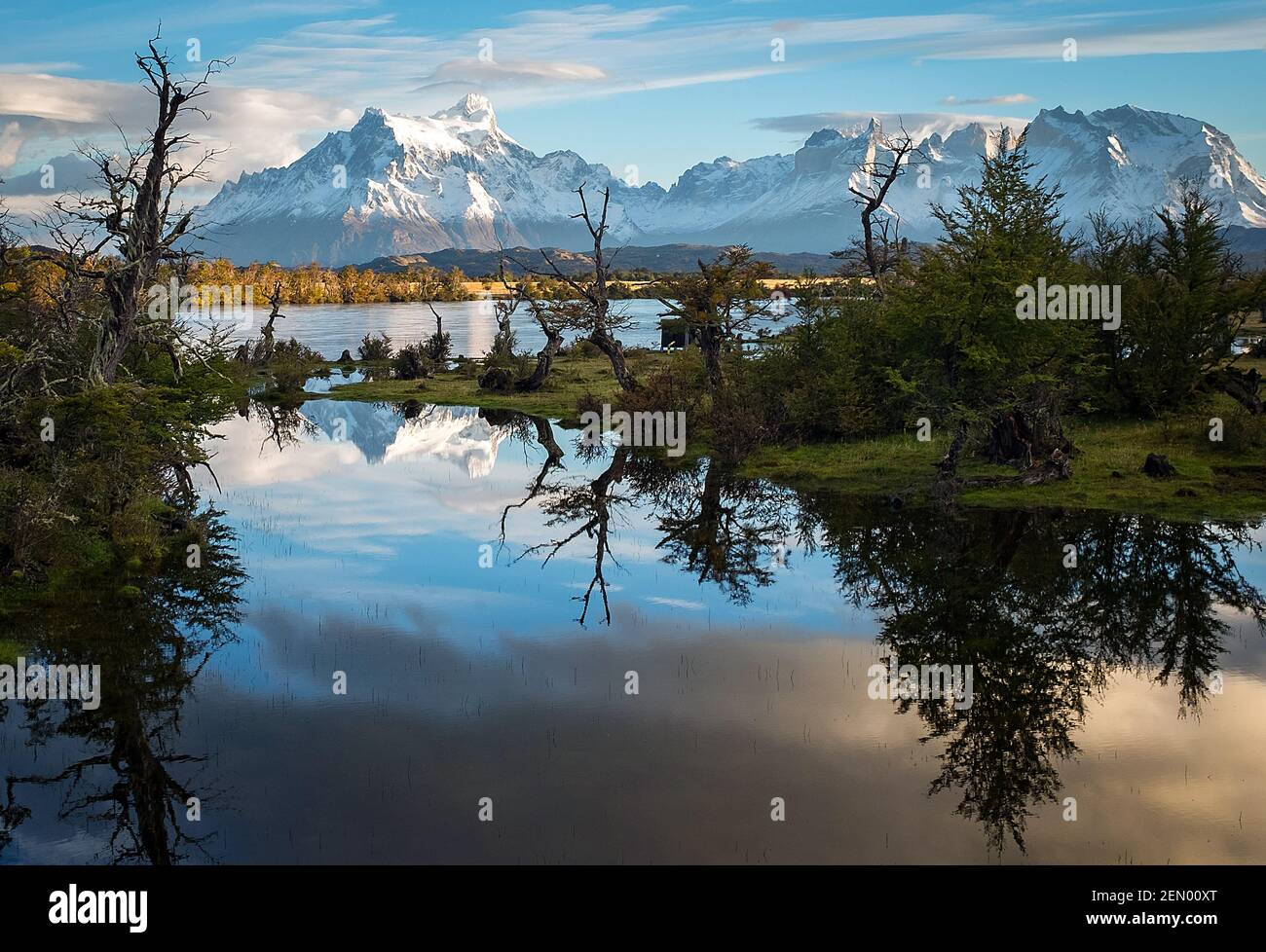 April 2019: Sunrise along the Rio Serrano, Torres del Paine National ...