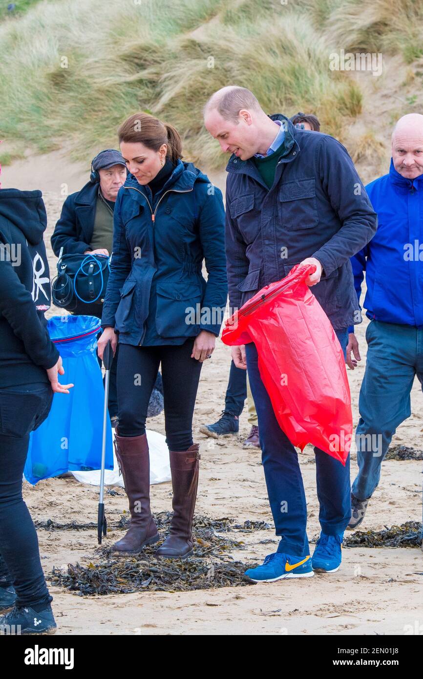 Prince William and Catherine Duchess of Cambridge at Newborough Beach ...