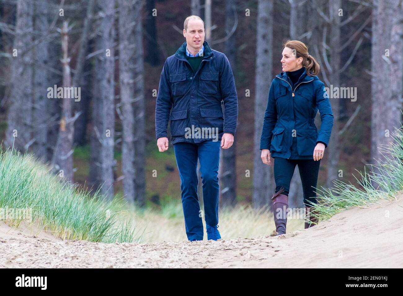 Prince William and Catherine Duchess of Cambridge at Newborough Beach ...