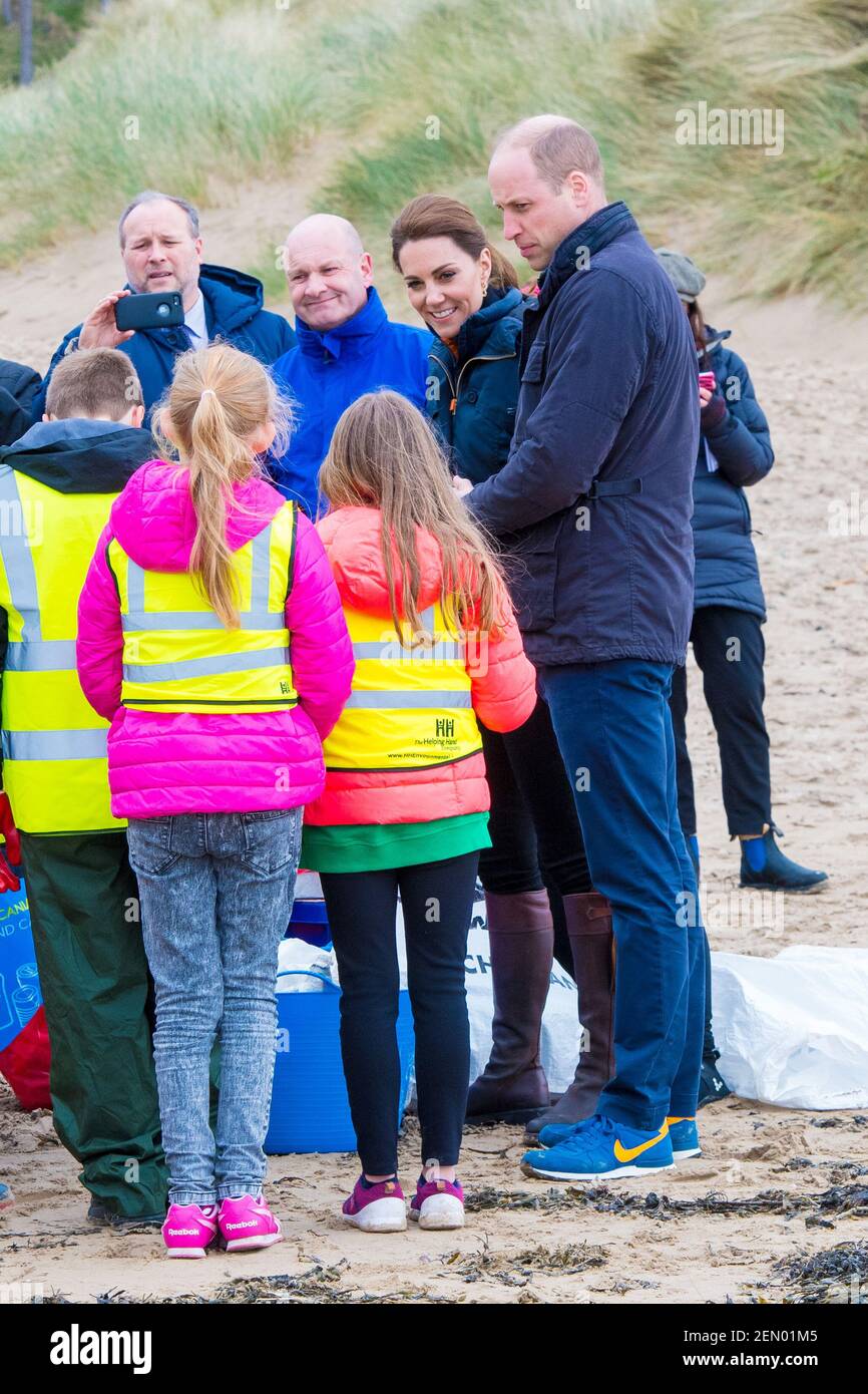 Prince William and Catherine Duchess of Cambridge at Newborough Beach ...
