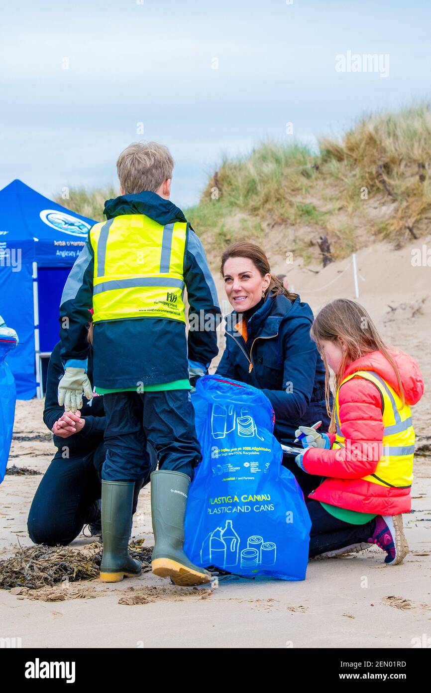 Prince William and Catherine Duchess of Cambridge at Newborough Beach ...