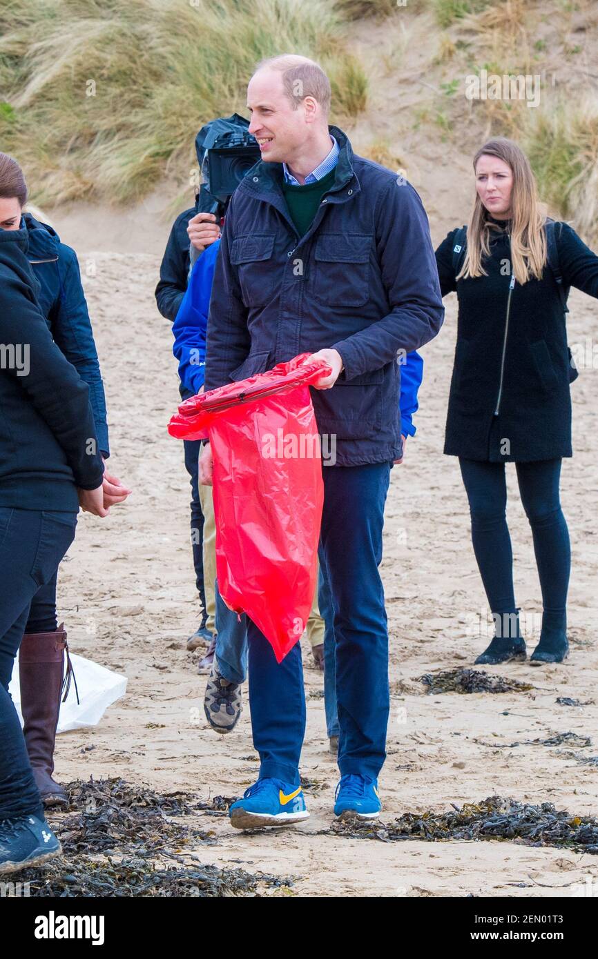 Prince William and Catherine Duchess of Cambridge at Newborough Beach ...