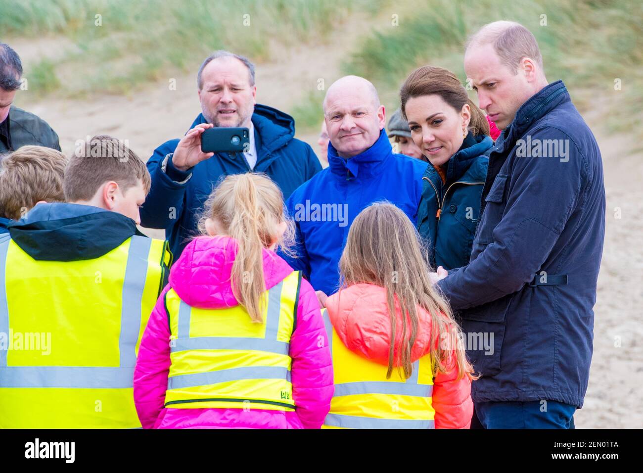 Prince William and Catherine Duchess of Cambridge at Newborough Beach ...