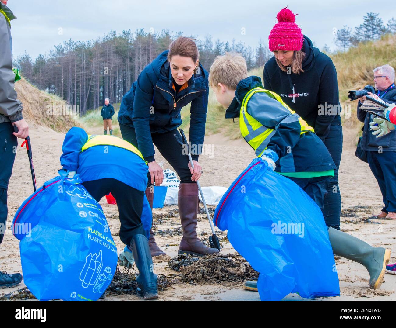 Prince William and Catherine Duchess of Cambridge at Newborough Beach ...
