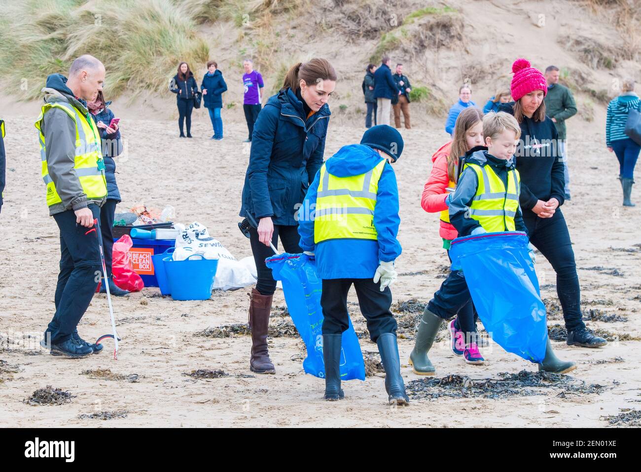 Prince William and Catherine Duchess of Cambridge at Newborough Beach ...