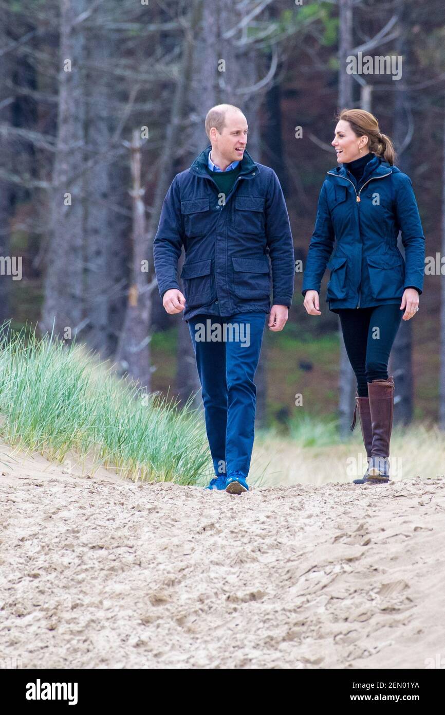 Prince William and Catherine Duchess of Cambridge at Newborough Beach ...