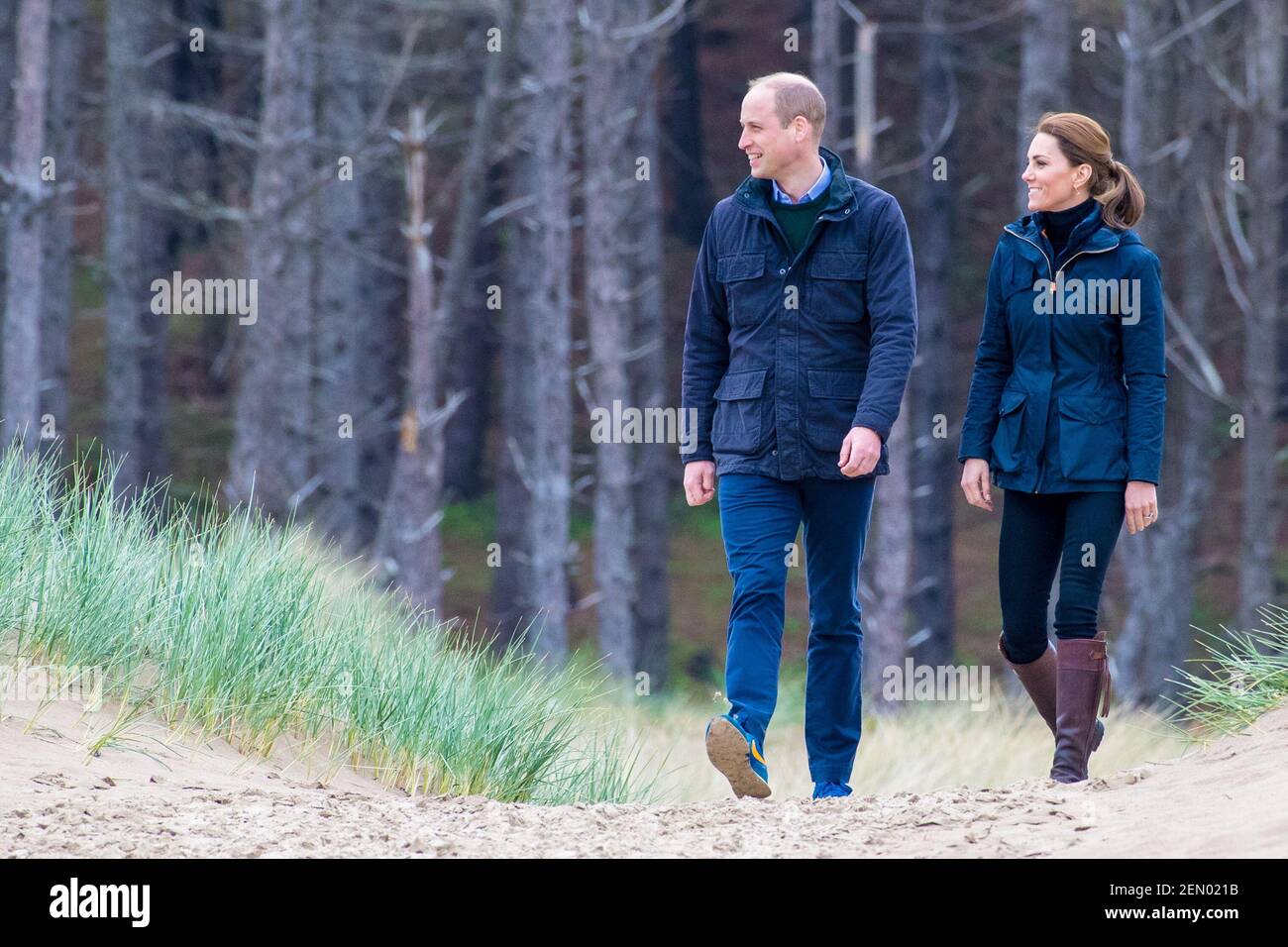Prince William and Catherine Duchess of Cambridge at Newborough Beach ...