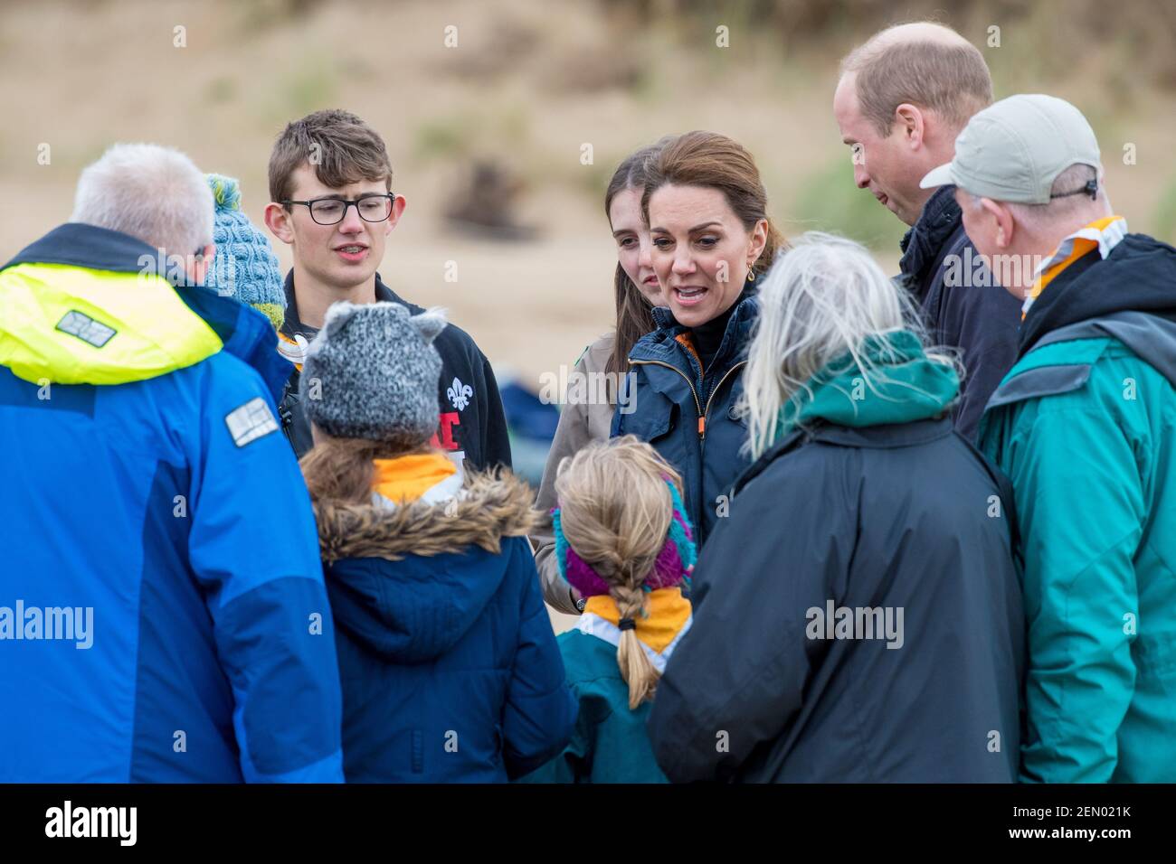 Prince William and Catherine Duchess of Cambridge at Newborough Beach ...