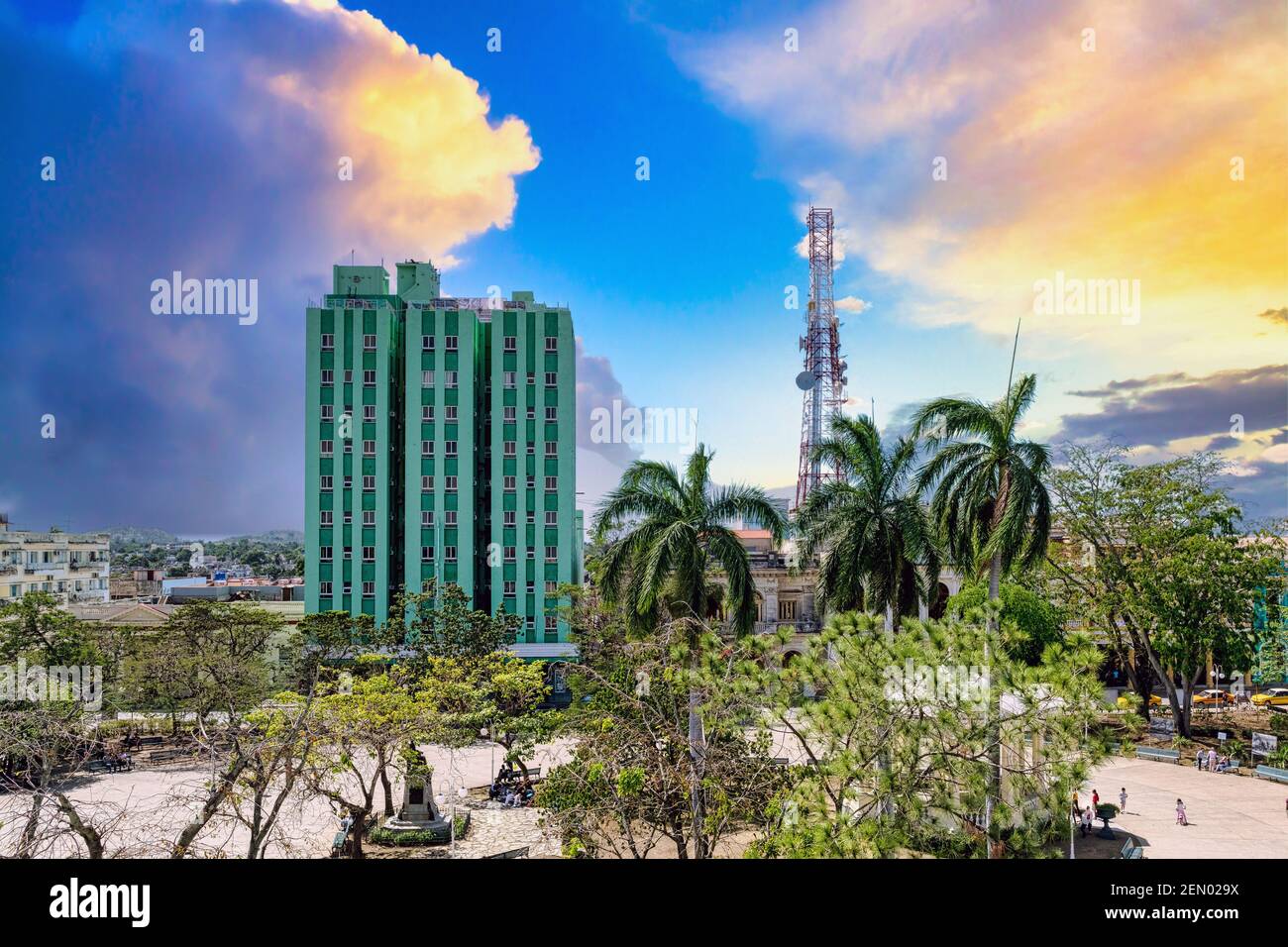 Aerial view of Santa Clara city skyline, Cuba Stock Photo - Alamy