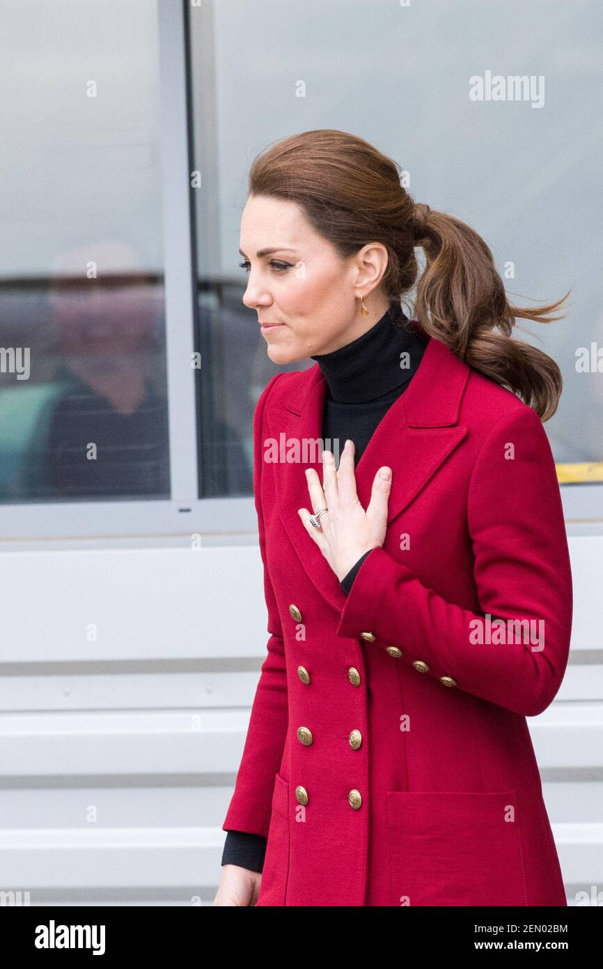 Catherine Duchess of Cambridge during a visit to Caernarfon Coastguard ...