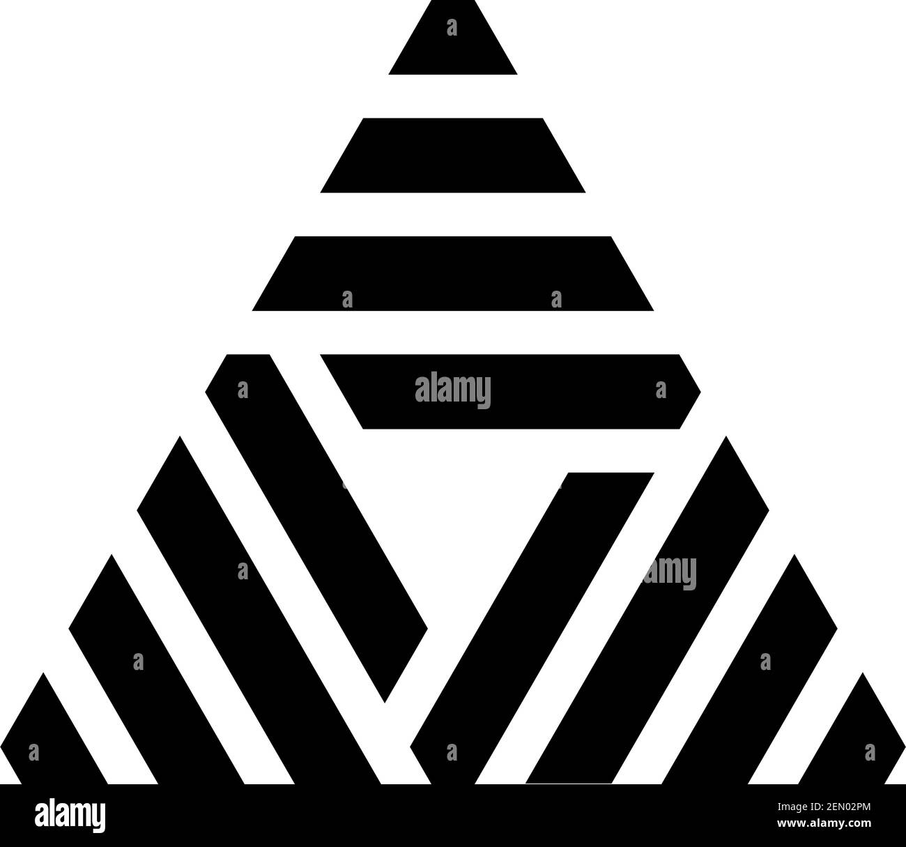 Letter A enclosed in a triangle. Abstract vector logo in a linear style ...