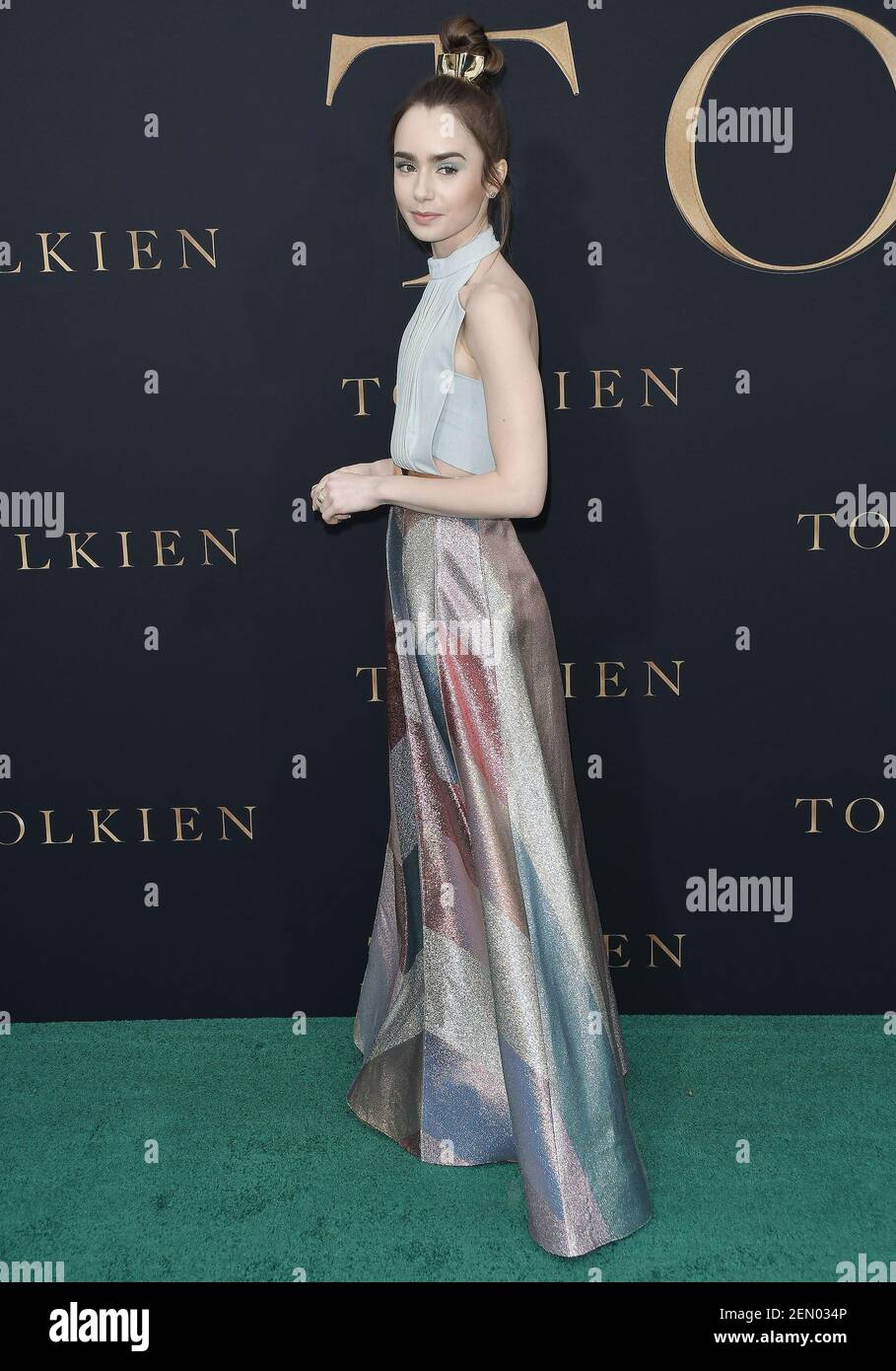 Lily Collins arrives at the "Tolkien" Los Angeles Screening held at the ...