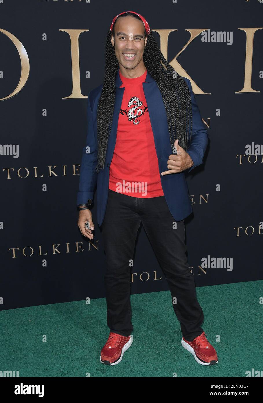 TJ Storm arrives at the "Tolkien" Los Angeles Screening held at the ...