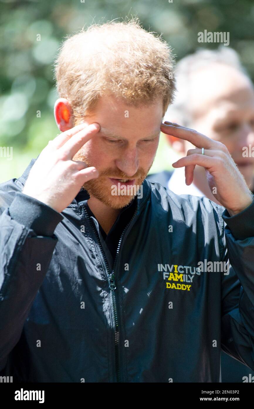Prince Harry on a Bicycle Ride during the Invictus Games presentation ...