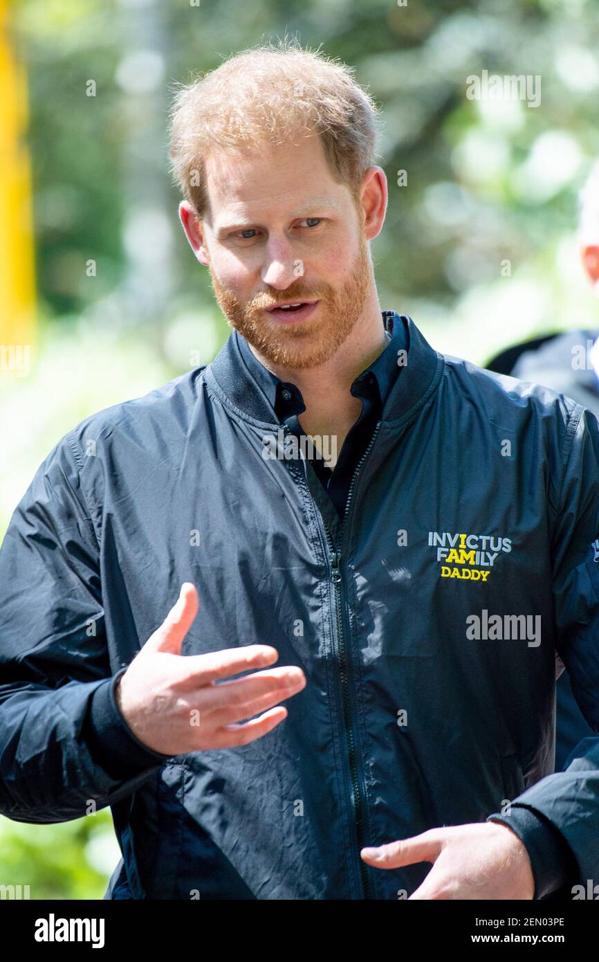 Prince Harry on a Bicycle Ride during the Invictus Games presentation ...