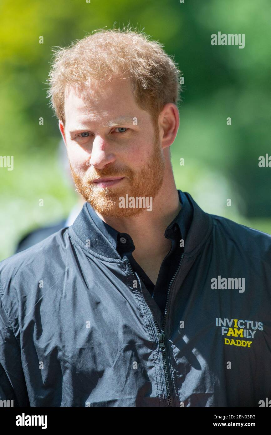 Prince Harry on a Bicycle Ride during the Invictus Games presentation ...