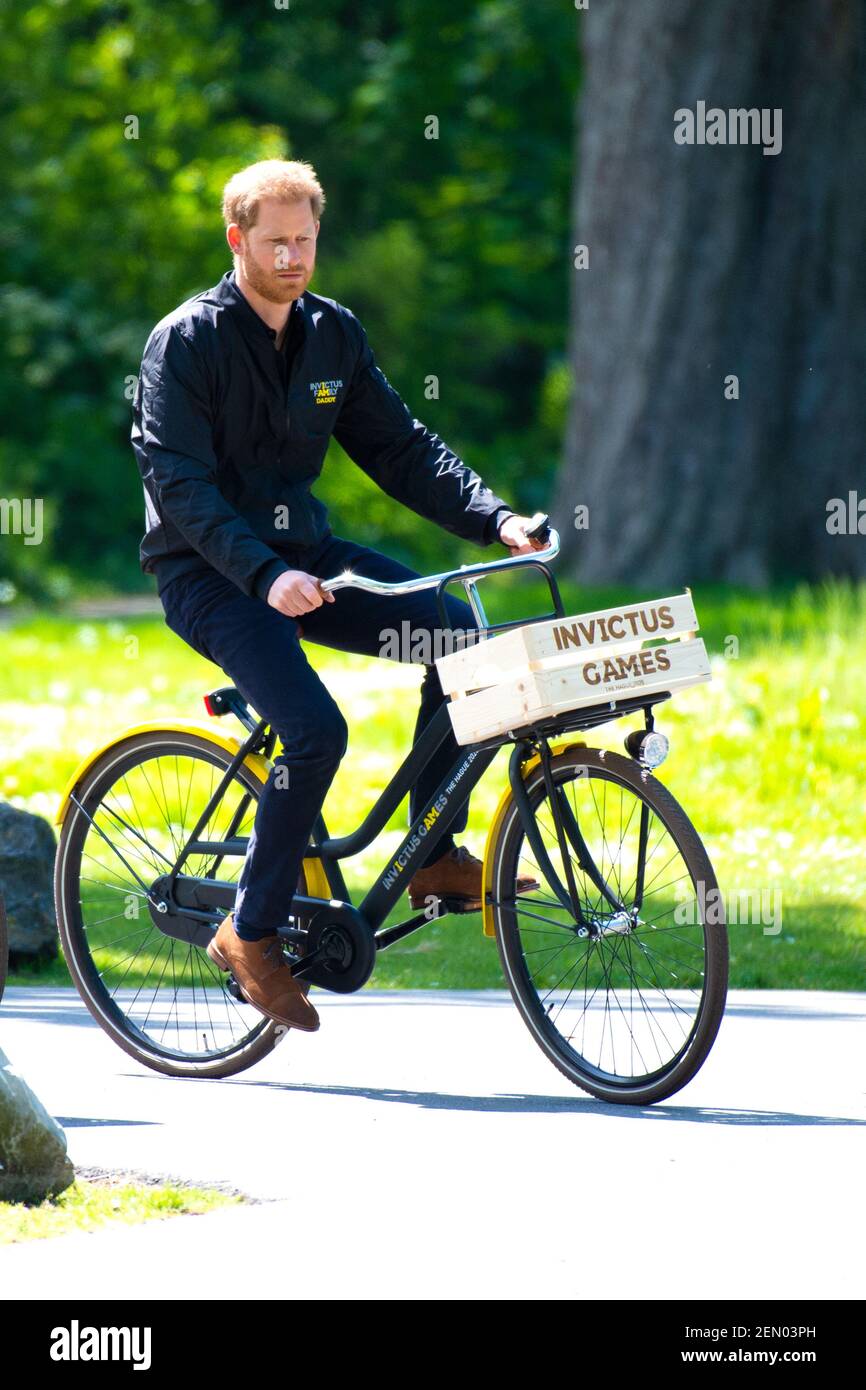 Prince Harry on a Bicycle Ride during the Invictus Games presentation ...