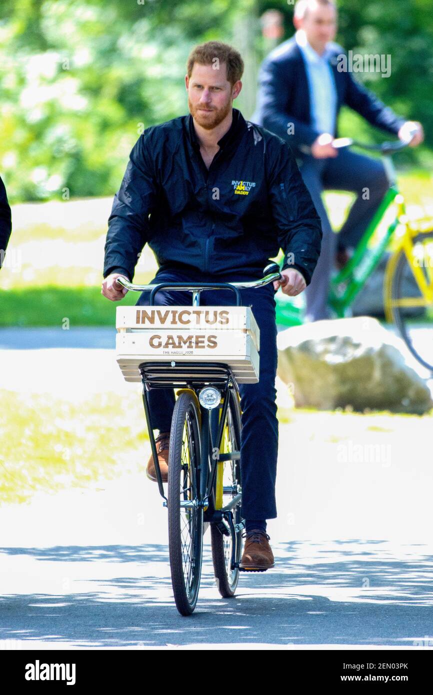 Prince Harry on a Bicycle Ride during the Invictus Games presentation ...
