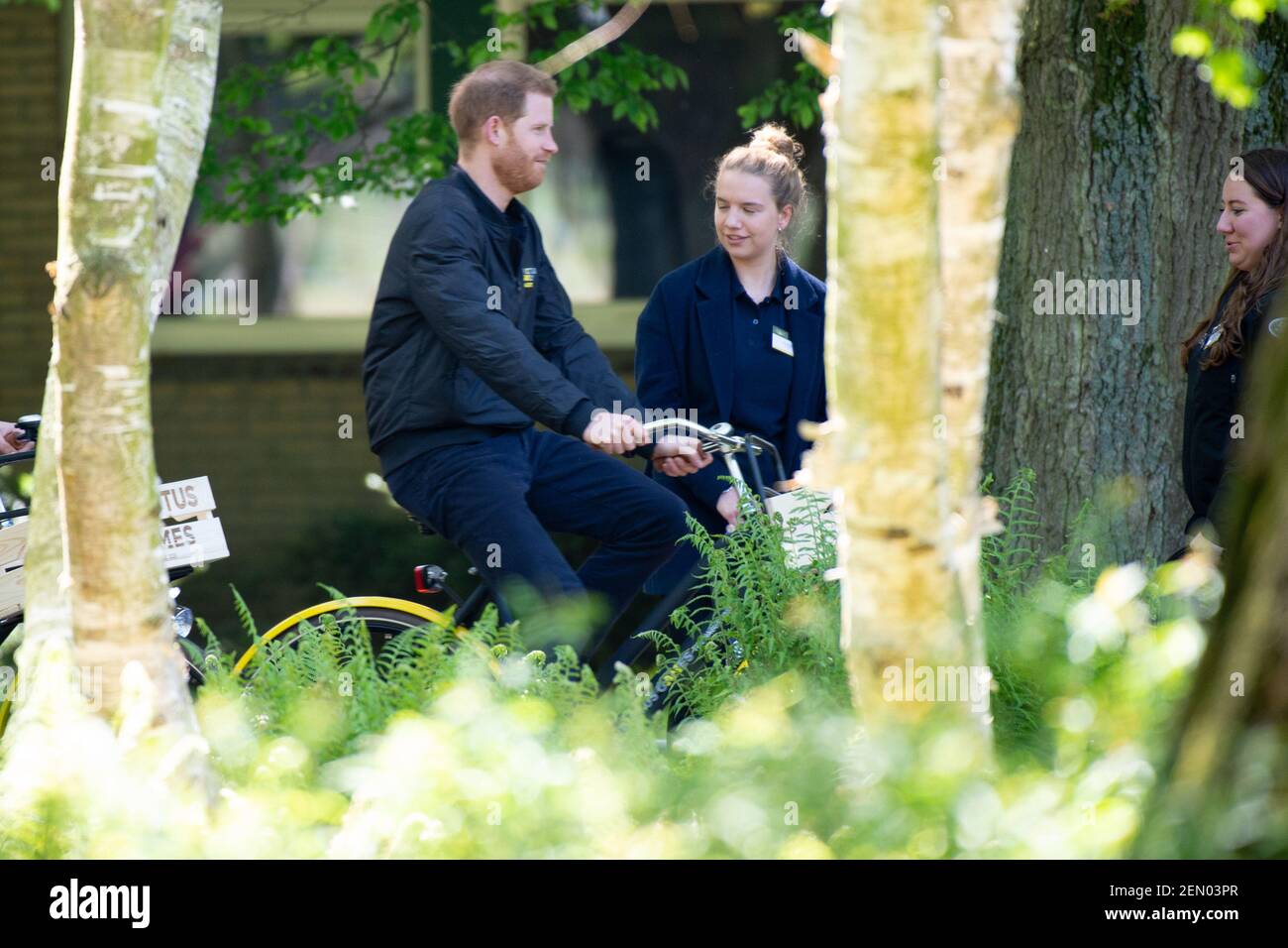 Prince Harry on a Bicycle Ride during the Invictus Games presentation ...