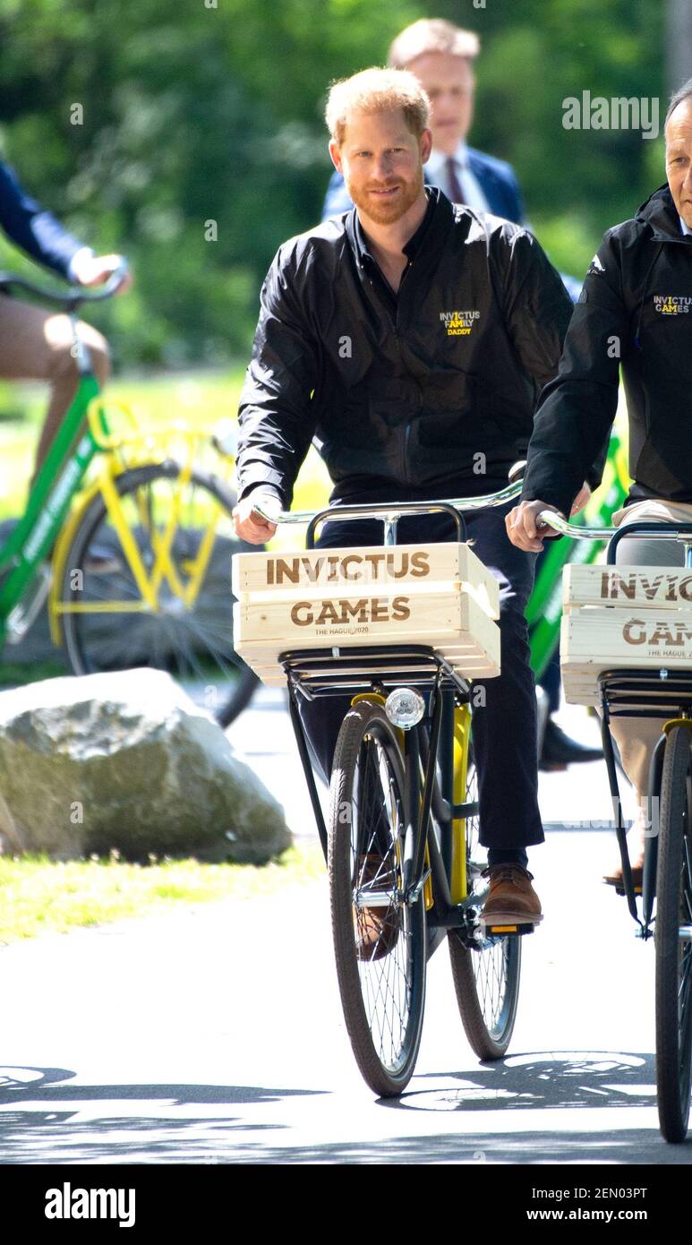 Prince Harry on a Bicycle Ride during the Invictus Games presentation ...