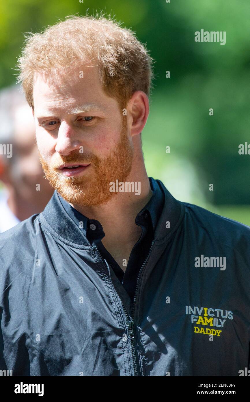 Prince Harry on a Bicycle Ride during the Invictus Games presentation ...