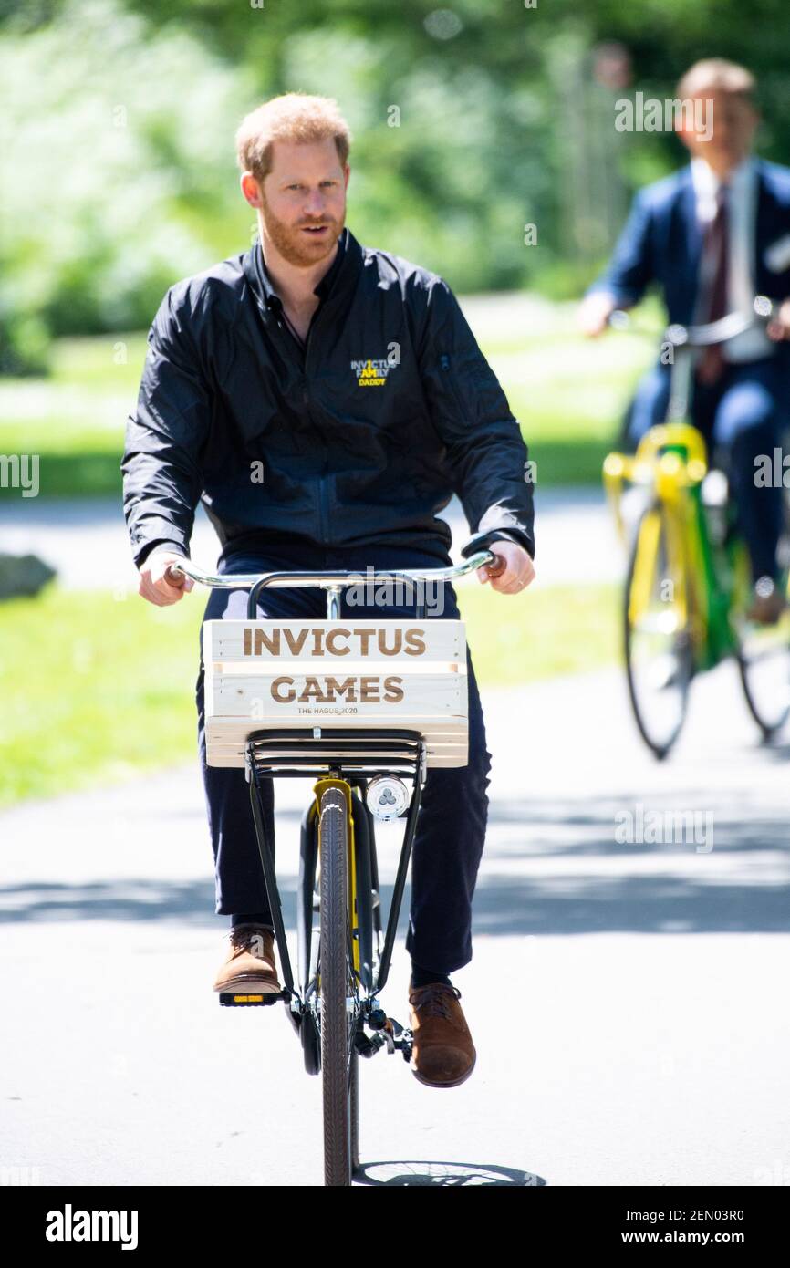 Prince Harry on a Bicycle Ride during the Invictus Games presentation ...