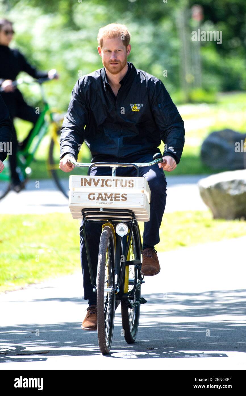 Prince Harry on a Bicycle Ride during the Invictus Games presentation ...