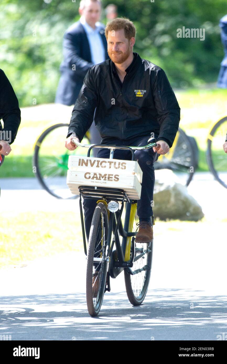Prince Harry on a Bicycle Ride during the Invictus Games presentation ...