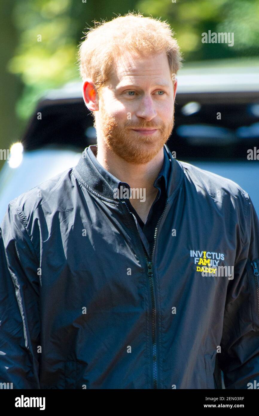 Prince Harry on a Bicycle Ride during the Invictus Games presentation ...