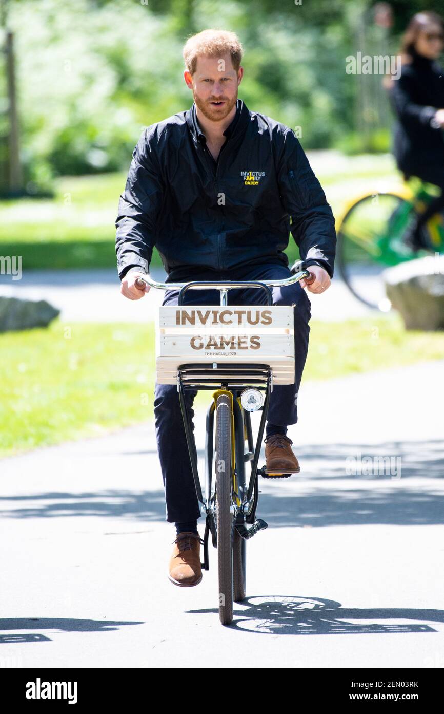 Prince Harry on a Bicycle Ride during the Invictus Games presentation ...