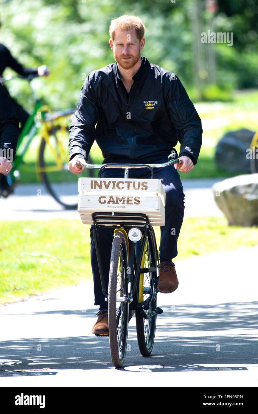Prince Harry on a Bicycle Ride during the Invictus Games presentation ...