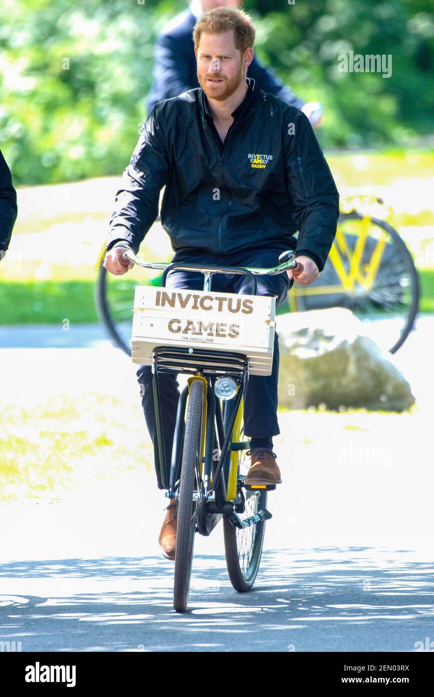Prince Harry on a Bicycle Ride during the Invictus Games presentation ...