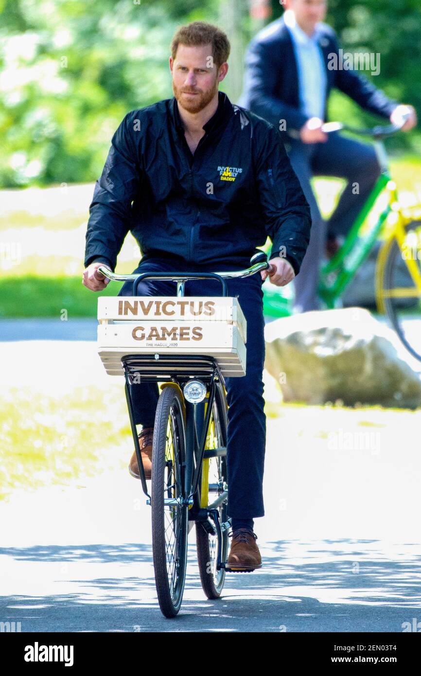 Prince Harry on a Bicycle Ride during the Invictus Games presentation ...