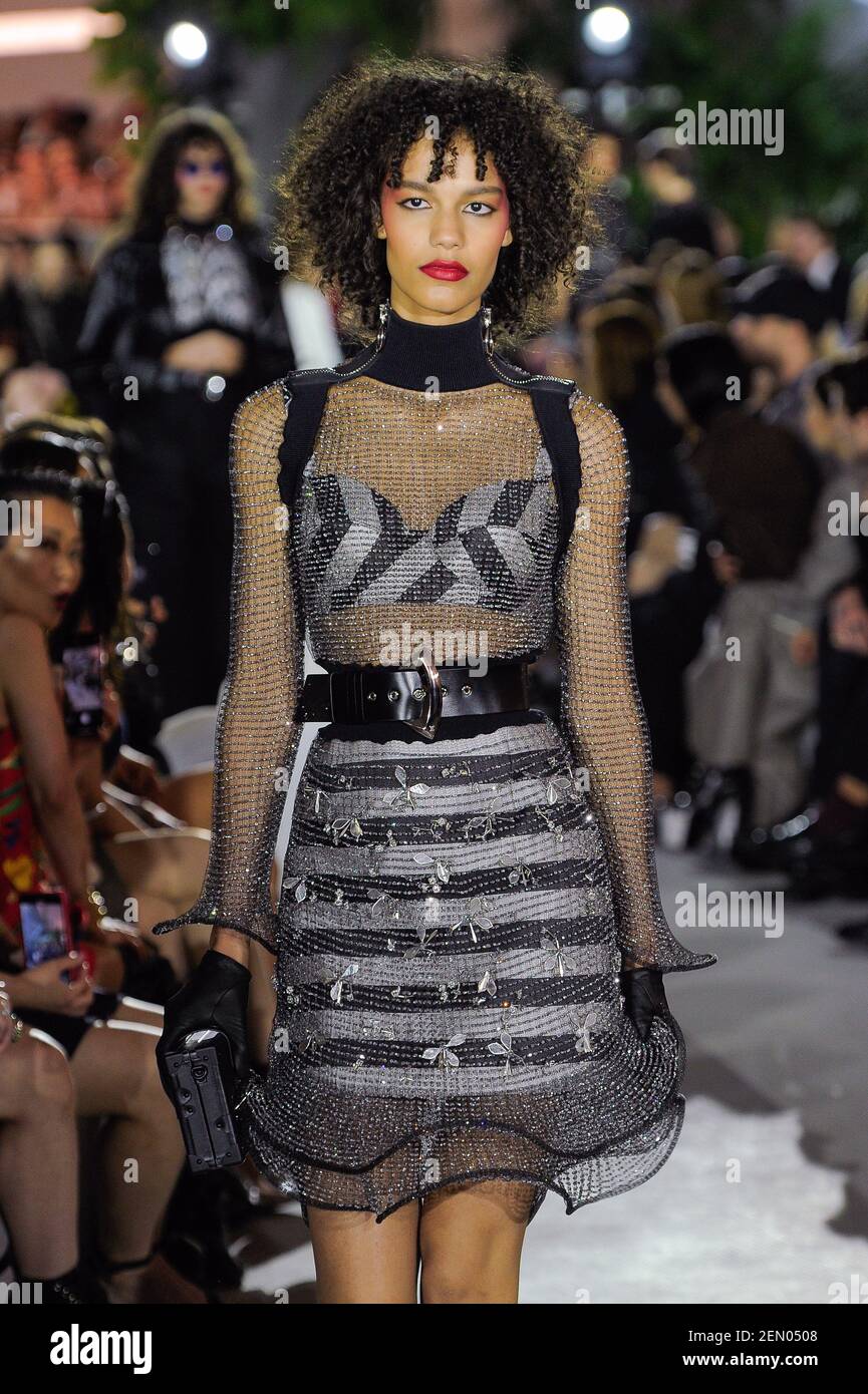 Shelby Hayes walks on the runway during the Louis Vuitton Resort 2020 ...