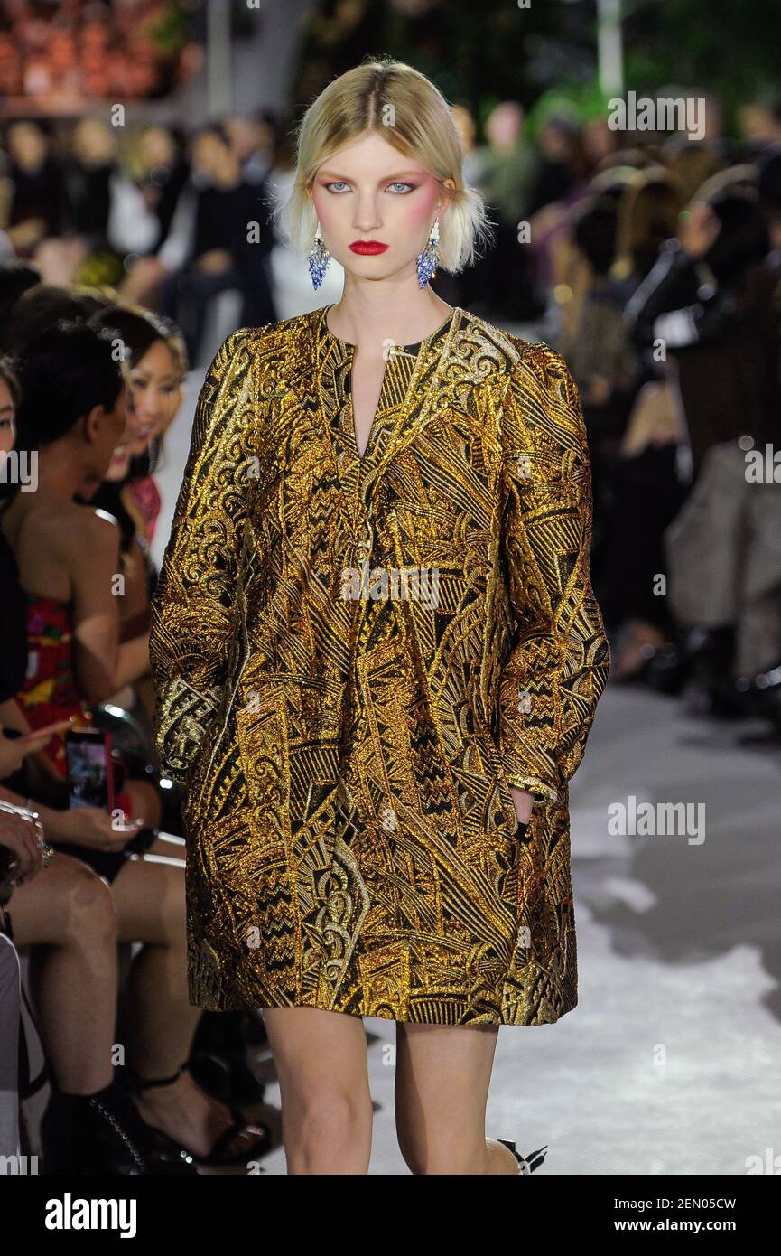 Kristin Drab walks on the runway during the Louis Vuitton Resort 2020 ...