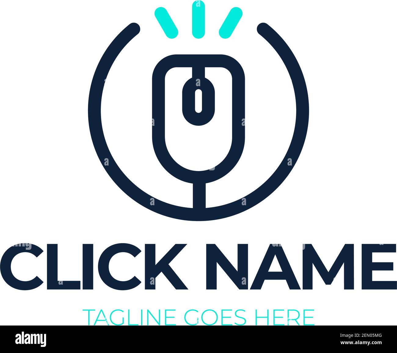 circle mouse logo design vector. Creative Compuer Mouse Cable Circle ...