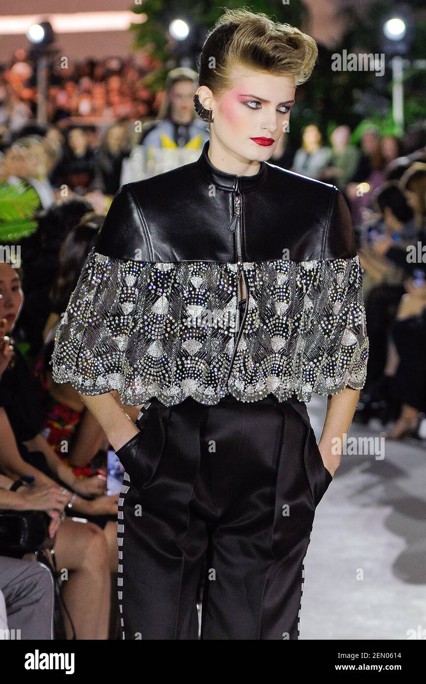 Signe Veiteberg walks on the runway during the Louis Vuitton Resort ...