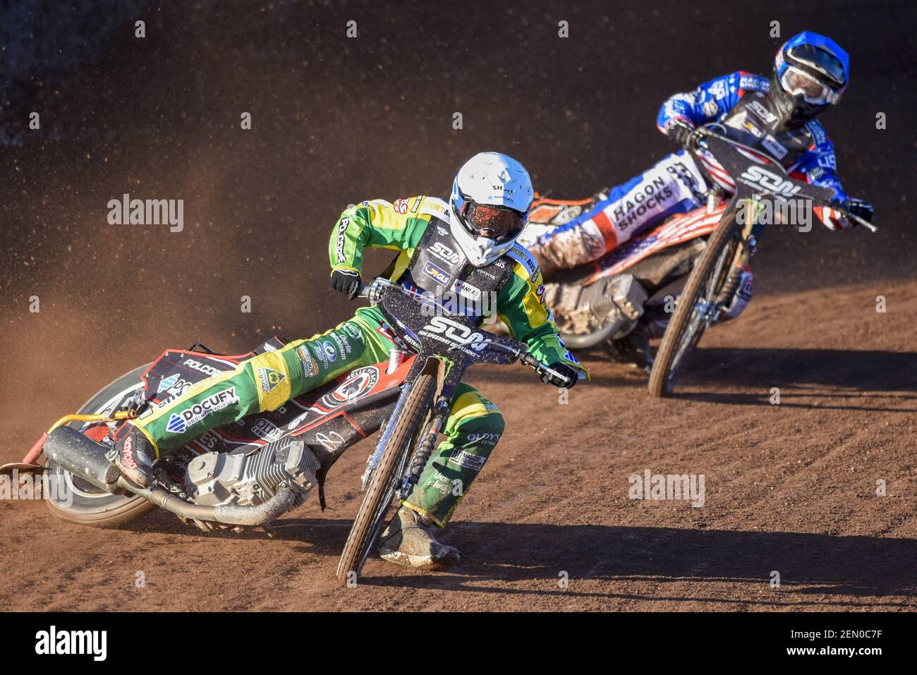 Max Fricke of Australia and Luke Becker of USA in heat 4 during the ...