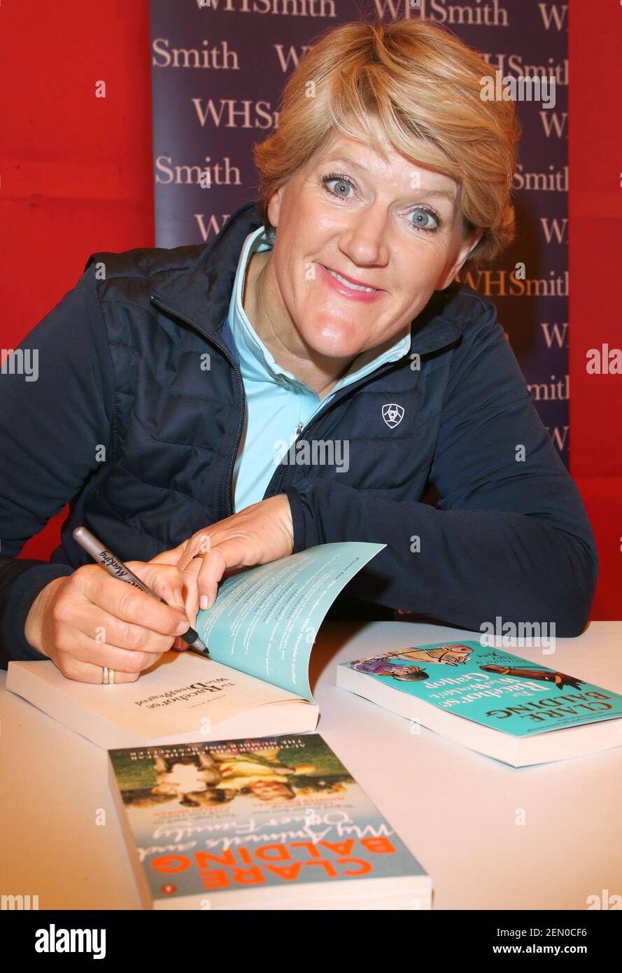 TV Presenter Clare Balding seen signing her books during the Dogfest ...