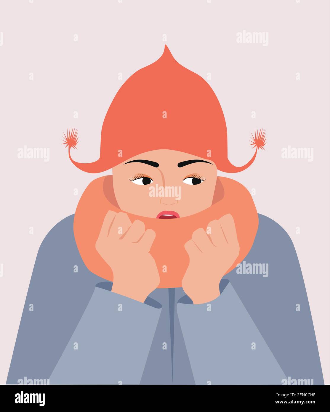 Freezing Cold Girl Cartoon