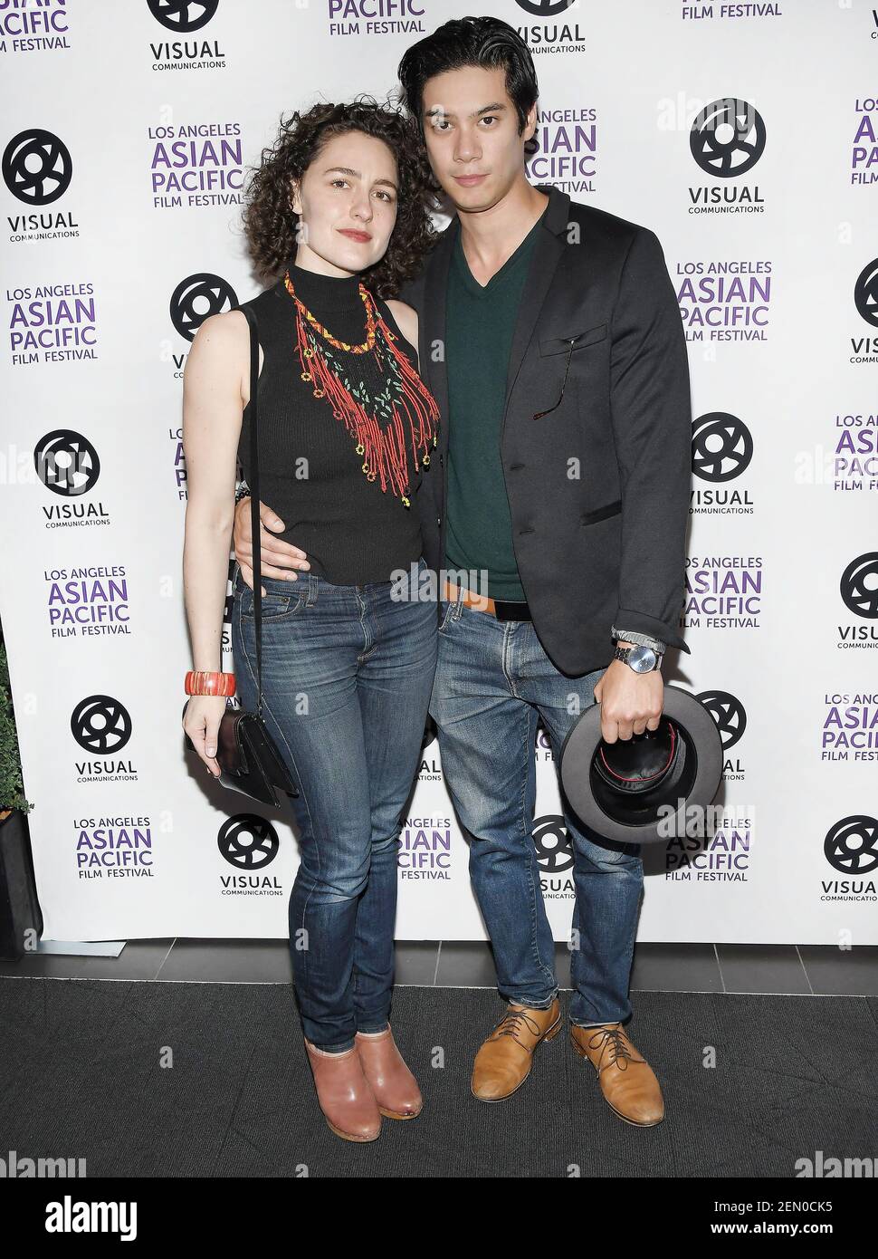 (L-R) Caroline Bloom and Ben Levin at the 2019 Los Angeles Asian ...