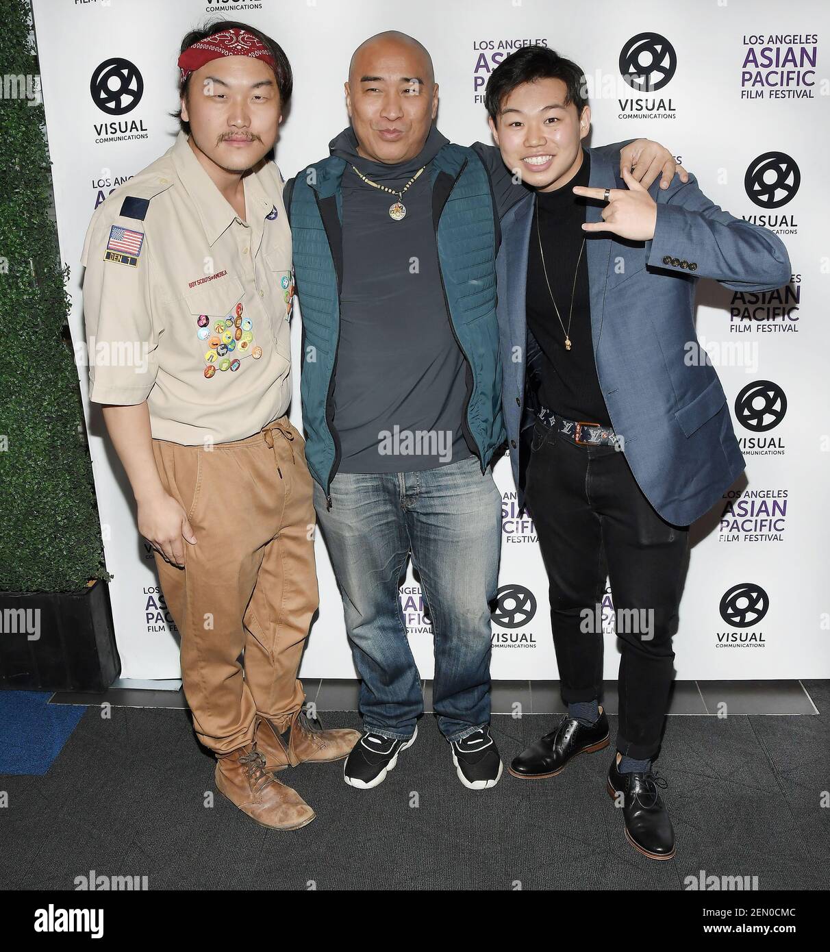 (L-R) "Mulan" Cast - Doua Moua, Ron Yuan and Jun Yu at the 2019 Los ...
