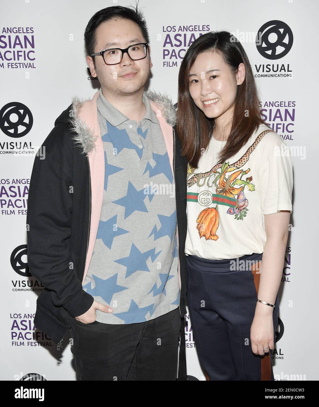 (L-R) Wayne Lin and Ximan Li at the 2019 Los Angeles Asian Pacific Film ...