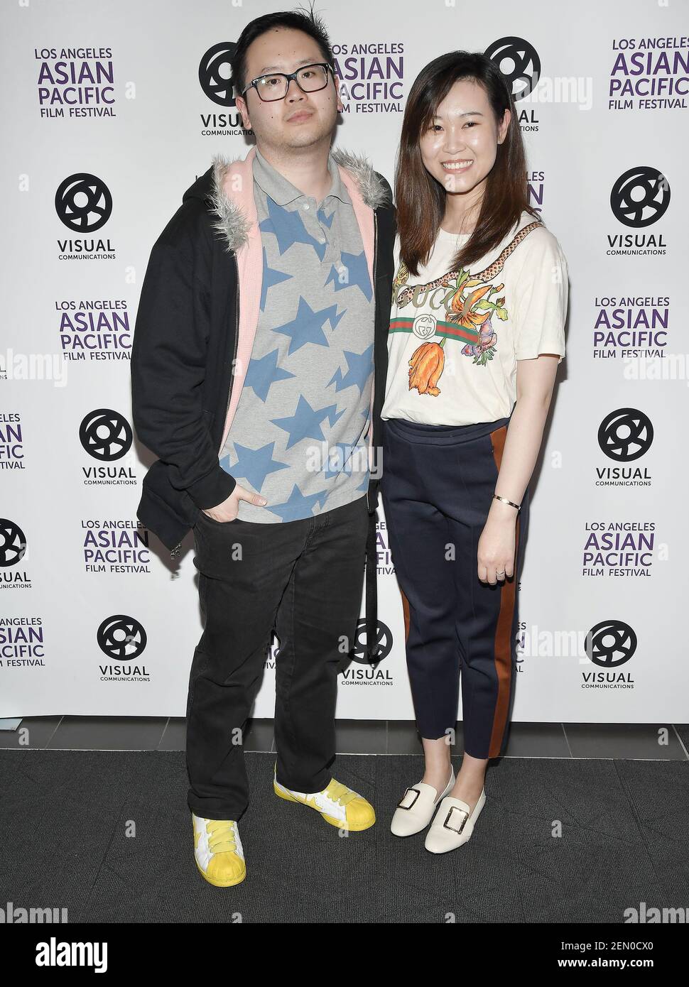 (L-R) Wayne Lin and Ximan Li at the 2019 Los Angeles Asian Pacific Film ...