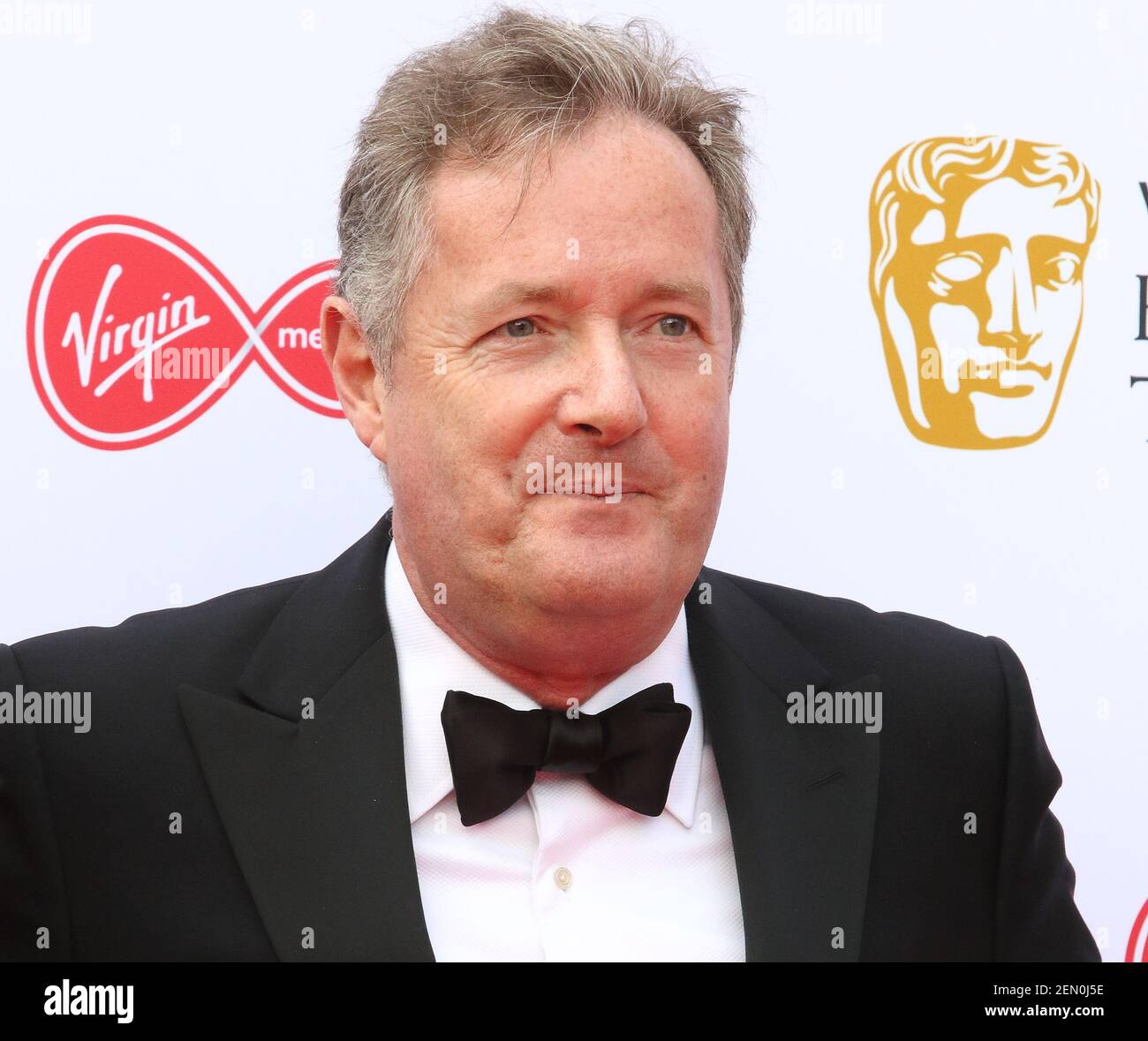 Piers Morgan seen on the red carpet during the Virgin Media BAFTA ...