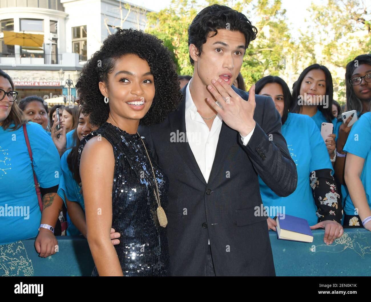 (L-R) Yara Shahidi and Charles Melton at "The Sun Is Also A Star" Los Angeles Premiere held at ...