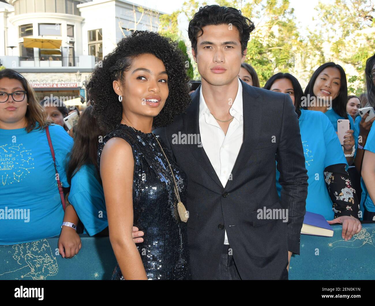 (L-R) Yara Shahidi and Charles Melton at "The Sun Is Also A Star" Los Angeles Premiere held at ...