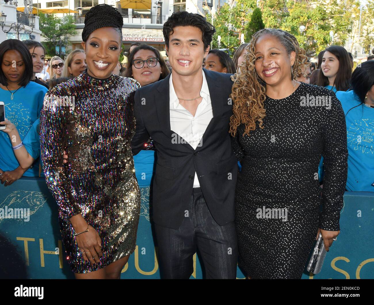 (L-R) Miriam A. Hyman, Charles Melton and Deidra Elizabeth Govan at ...